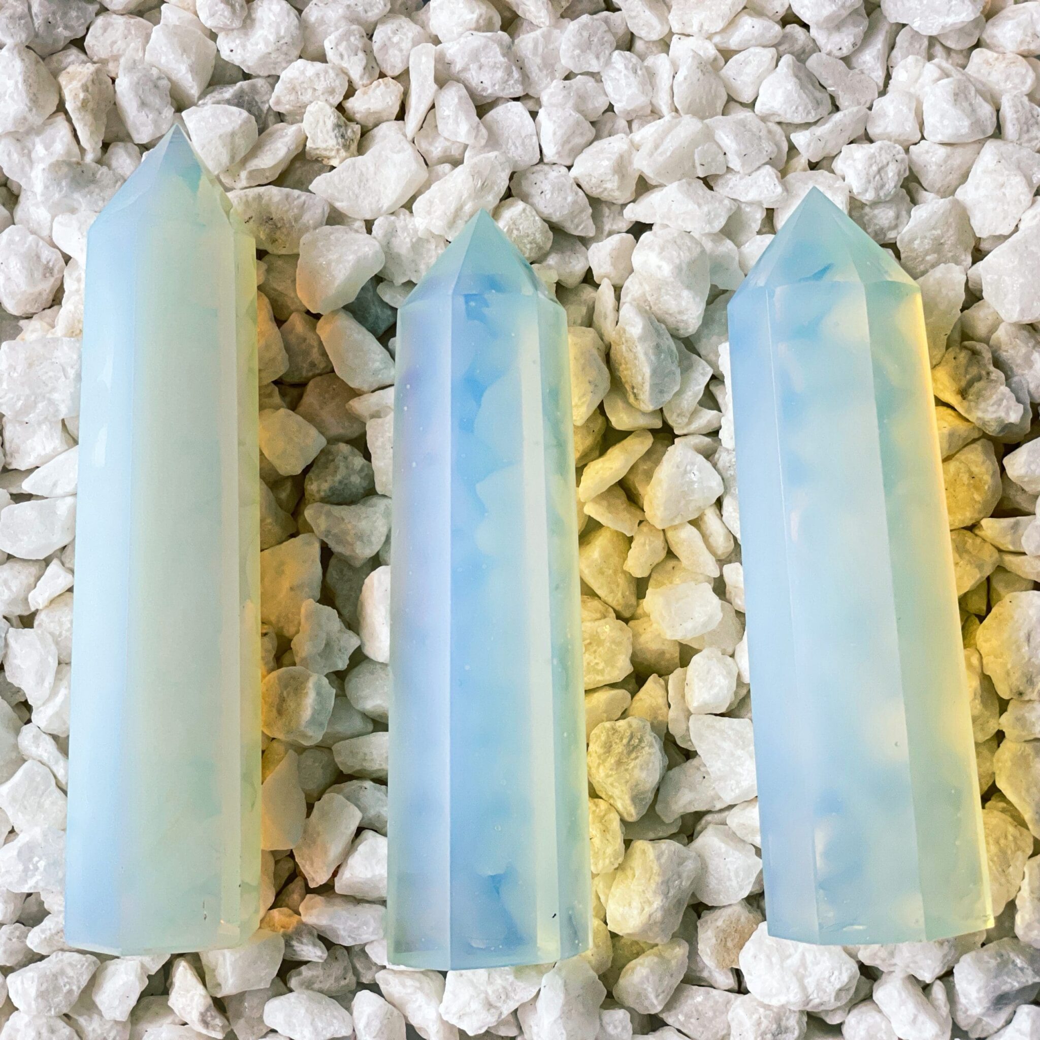 Opalite Obelisk Polished Point Crystal Tower - Manmade Gemstone - Miami ...