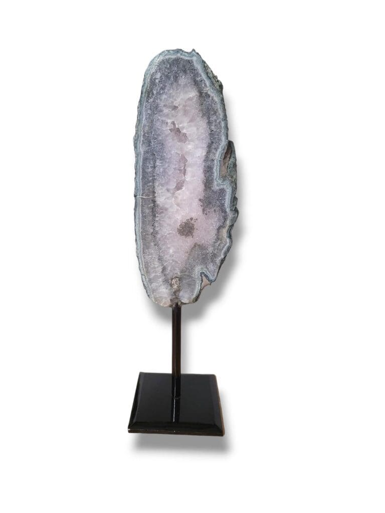 Amethyst Geode Slice - Elegantly Displayed on Metal Stand - Miami ...