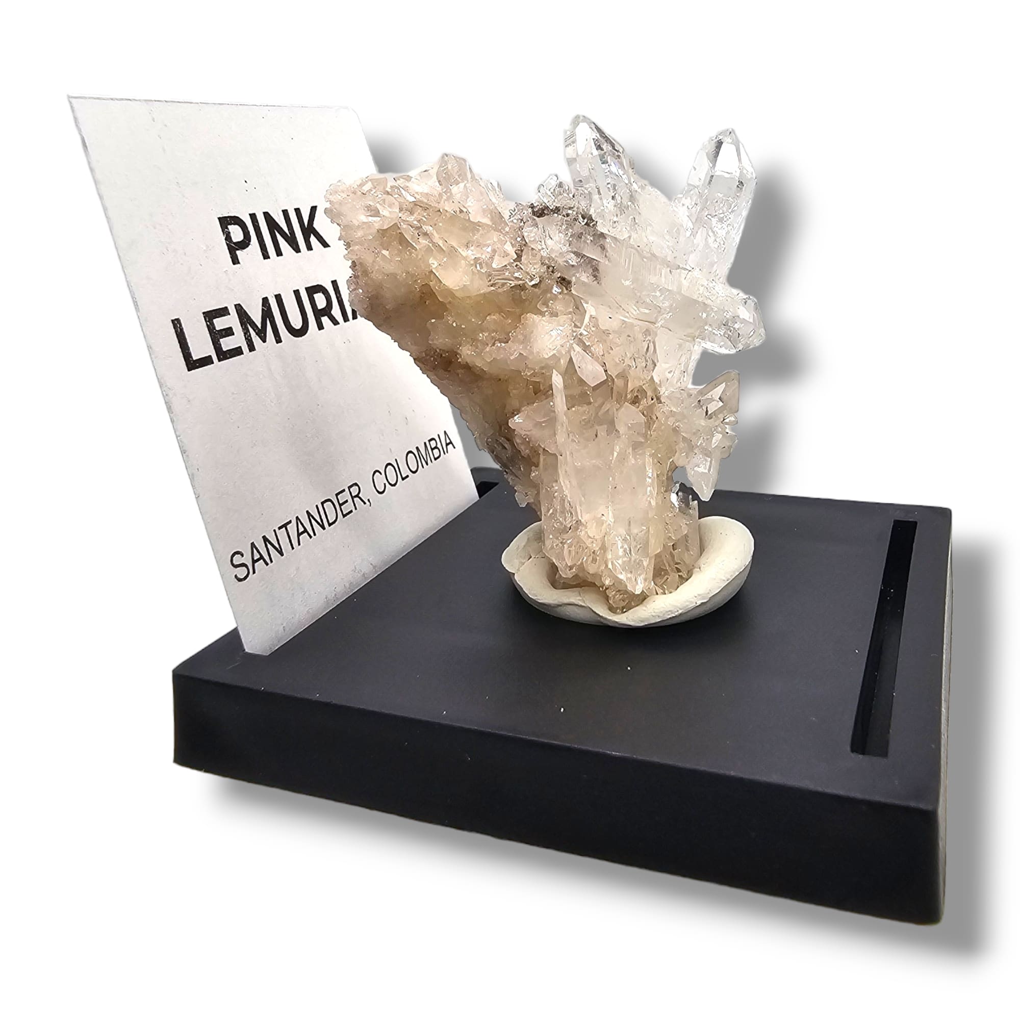 Pink Lemurian Quartz Cluster from Santander, Colombia