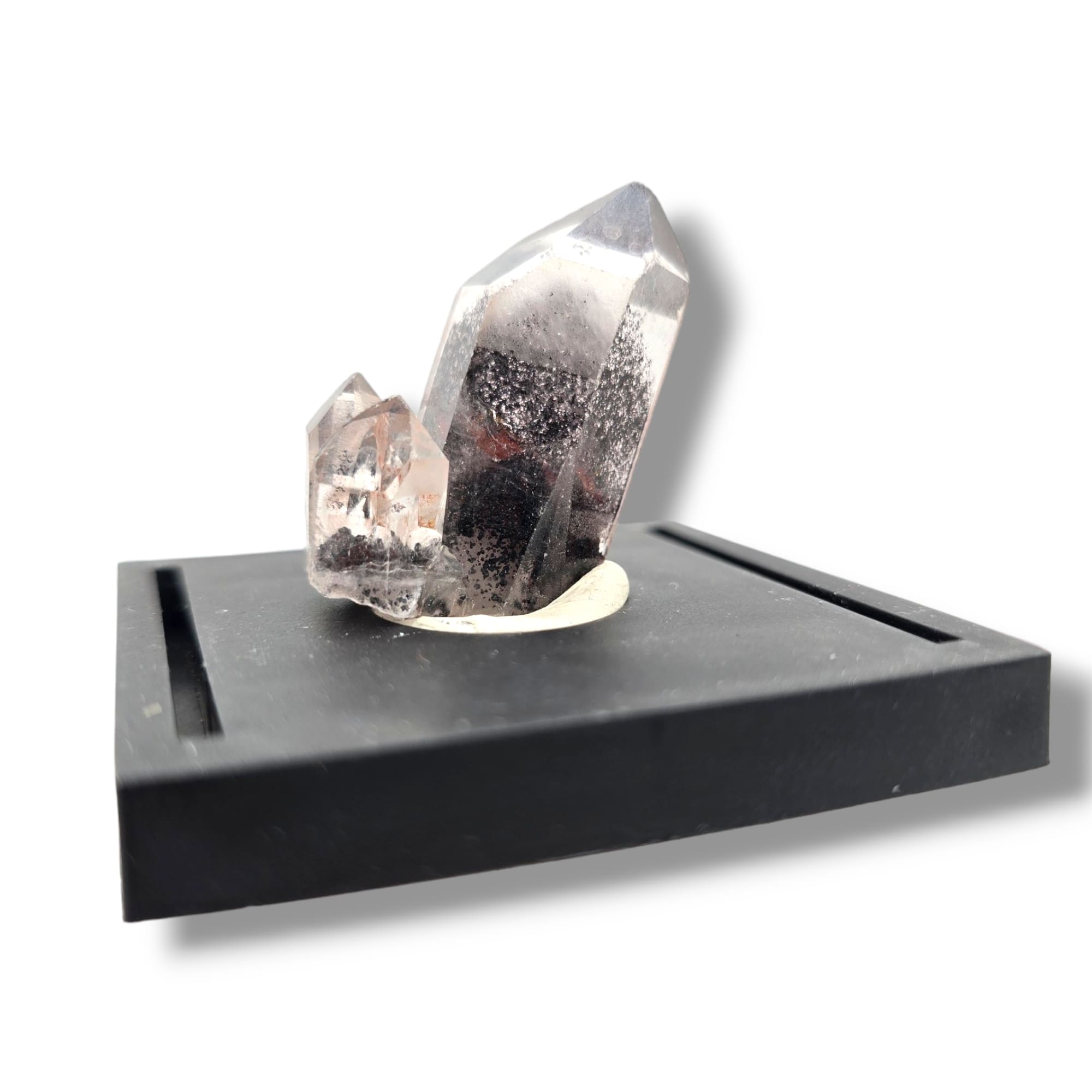 Stunning Red Phantom Quartz Crystal - Unique Mineral Display